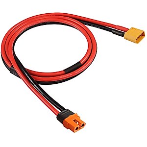 GELRHONR XT60i Extension Cable 1M, XT60 Male to XT60i Female Connector Cable 12AWG Silicon Wire, for Ebike,Drone Car Lipo Battery Charger,Solar Generator Portable Power Station