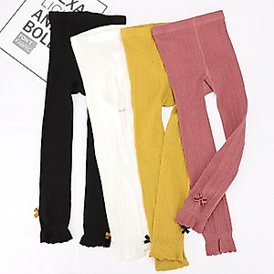 BOOPH 4 Pack Girls Legging Tight Flared Footless Knitted Pant 3-4 Years Multi1