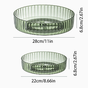 ZEARLY 2 Pack Lazy Susan Organizer Turntable, Round Plastic Clear Rotating Turntable Organization, Turntable Organizer Spice Rack Organizer for Kitchen, Pantry, Countertop, Bathroom