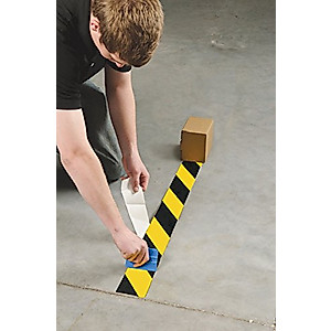 Brady ToughStripe Floor Marking Tape - Yellow and Black, Non-Abrasive Tape - 2" Width, 100' Length - 104317,Black on Yellow
