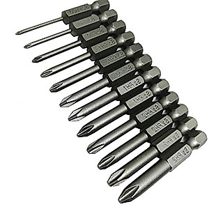 YDLQWCZ Phillips Cross Screwdriver Bits, 12Pcs 1/4 Hex Shank Magnetic Cross Phillips Screw Head Screwdriver Bits Electric Screwdriver Set Power Tools | 2 inch length