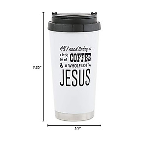 CafePress All I Need Today Is A Little Bit Of Coffee & A Who 20 oz. Insulated Stainless Steel Coffee Tumbler