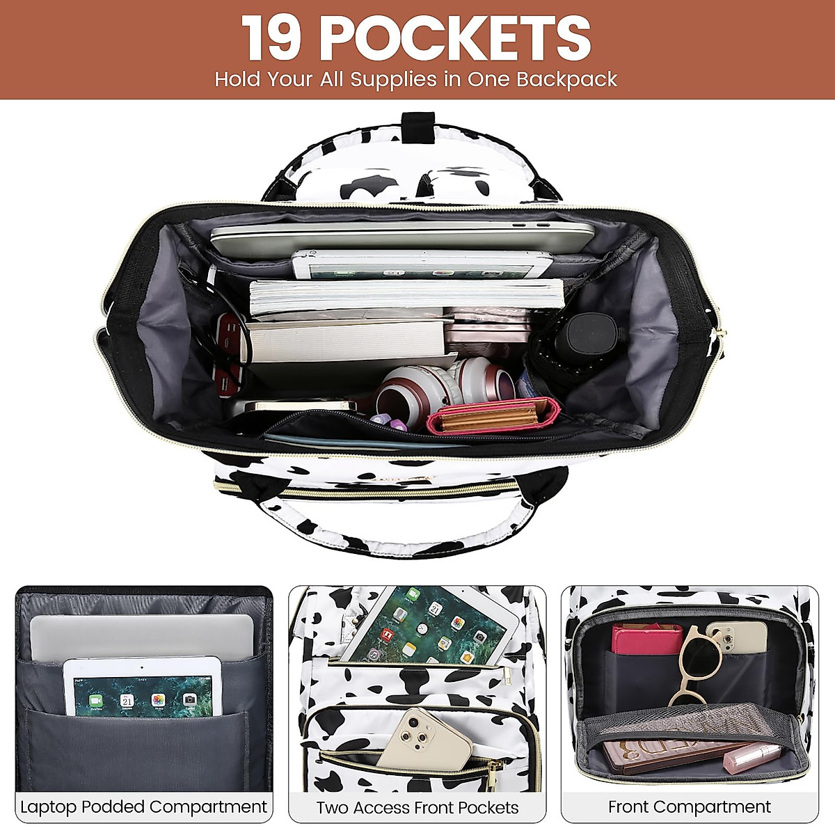 LOVEVOOK Laptop Backpack for Women Teacher Backpack Nurse Bag,Work Bag Backpack Purse Bag Anti-Theft Travel Backpack with USB Charging Port,15.6 Inch Backpack for College Business Casual