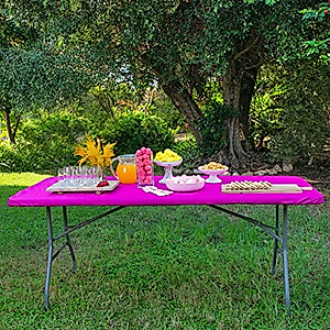 moty Folding Table Cover, Polyester Fitted Waterproof Outdoor Tablecloth Protector with Elastic for Rectangle Picnic Tables Washable for Patio Camping
