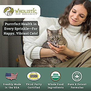 Wholistic Pet Organics Feline Complete - 4 Oz - Multivitamin & Probiotic Powder for Cats - Natural Cat Food & Digestive Support