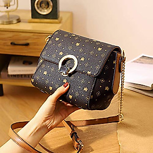 FOXLOVER Mini PVC Leather Crossbody Bag for Women Small Chain Shoulder Bags Purses for Ladies Signature Handbags