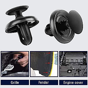 100PCS Car Clips Fasteners,Premium Nylon Push-in Fender Liner Clips for Car Accessories Replacement,Universal Car Push Retainer Clips #90467-07201 Compatible with Lexus Toyota Corolla