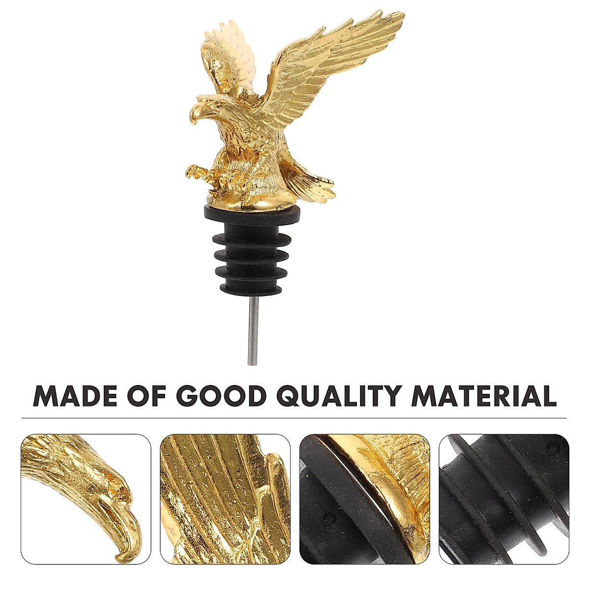 Hemoton Wine Pourer Spout Alloy Eagle Wine Bottle Stopper Liquor Pourers Animal Wine Aerator Wine Purifier Gifts for Christmas New Year Golden