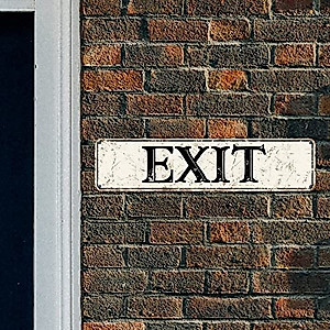 Exit Wall Art Decor Metal Sign Exit Decor Metal Sign Iron Painting Quality Metal Sign Road Street Signs Retro Garage Signs For Men for Front Porch Garden Outdoor 24x6in Birthday Housewarming Gift