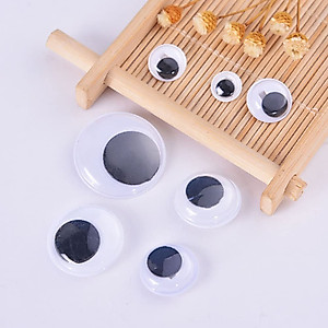UUYYEO 100 Pcs Plastic Wiggle Eye Buttons Sew On Wiggle Eyes Craft Googly Eyes Stuffed Animal Making Supplies Clothing Embellishments 8mm