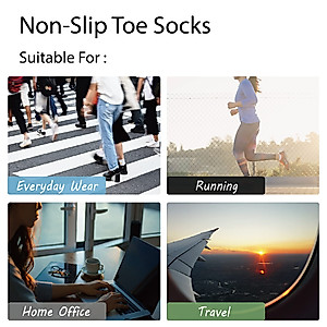 M Magic Sport Merino Wool Blend Non-Slip Above Ankle Toe Socks, Five Finger, Men and Women, Running, Hiking, Cycling, Camping (as1, alpha, m, l, regular, regular, Black pro)