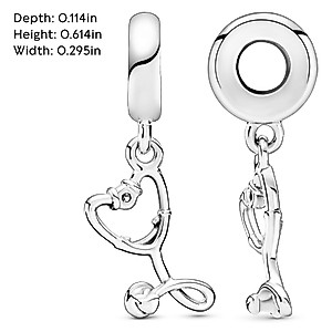 PANDORA Stethoscope Heart, Clear CZ