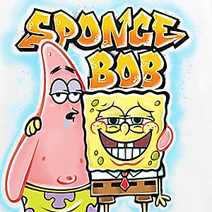 Mens Spongebob Squarepants Classic Shirt - Spongebob, Patrick & Krusty Krab T-Shirt (White, Medium)