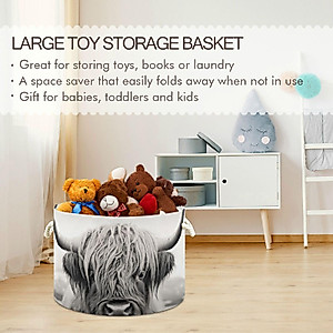 xigua Cotton Rope Basket Highland Cow Baby Laundry Basket Blanket Kids Toy Storage Basket Glove Box