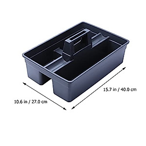 Cabilock Toolbox Storage Basket Cleaning Products Divided Cleaning Utility Tool Tote Carrier Basket with Handles for Cleaning Supplies Spray Bottles Water Bottles Portable Rectangular Plastic Baskets