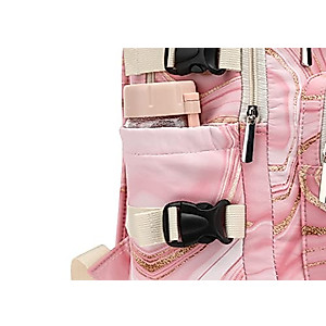 Dimanito Laptop Backpack College Backpack with USB charging port for laptop up to 15 inch Men Women Outdoor Travel Backpack(Pink Marble)