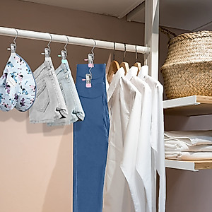 40 Pack Legging Organizer for Closet, Pants Hangers Space Saving, 360°Rotating Hangers for Yoga T-Shirts, Tights Gym Clothes, Portable Stainless Steel Single Clips with Rubber Coated for Travel