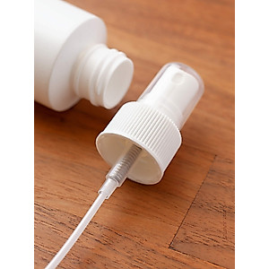 JUVITUS 4 oz / 120 ml White Plastic HDPE Refillable Cylinder Squeeze Bottle with White Fine Mist Spray (12 Pack)