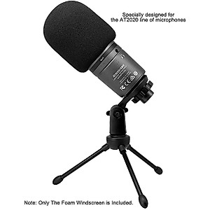 Etour AT2020 Microphone Shock Mount with Pop Filter, [Custom Built for AT2020 Mic] Anti-Vibration Suspension Shock Mount Holder Clip Compatible with audio technica at2020 line Kit