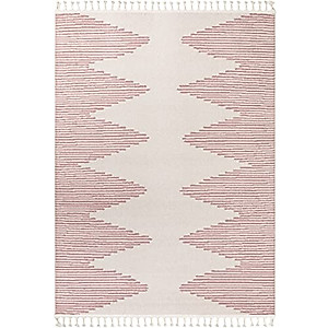 Well Woven Zella Blush Tribal Diamond Medallion Area Rug (5'3" x 7'3")