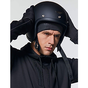 TSLA Men and Women Thermal Fleece Skull Cap, Winter Ski Cycling Under Helmet Liner, Running Beanie Hat, Skull Cap Camo Black, One Size