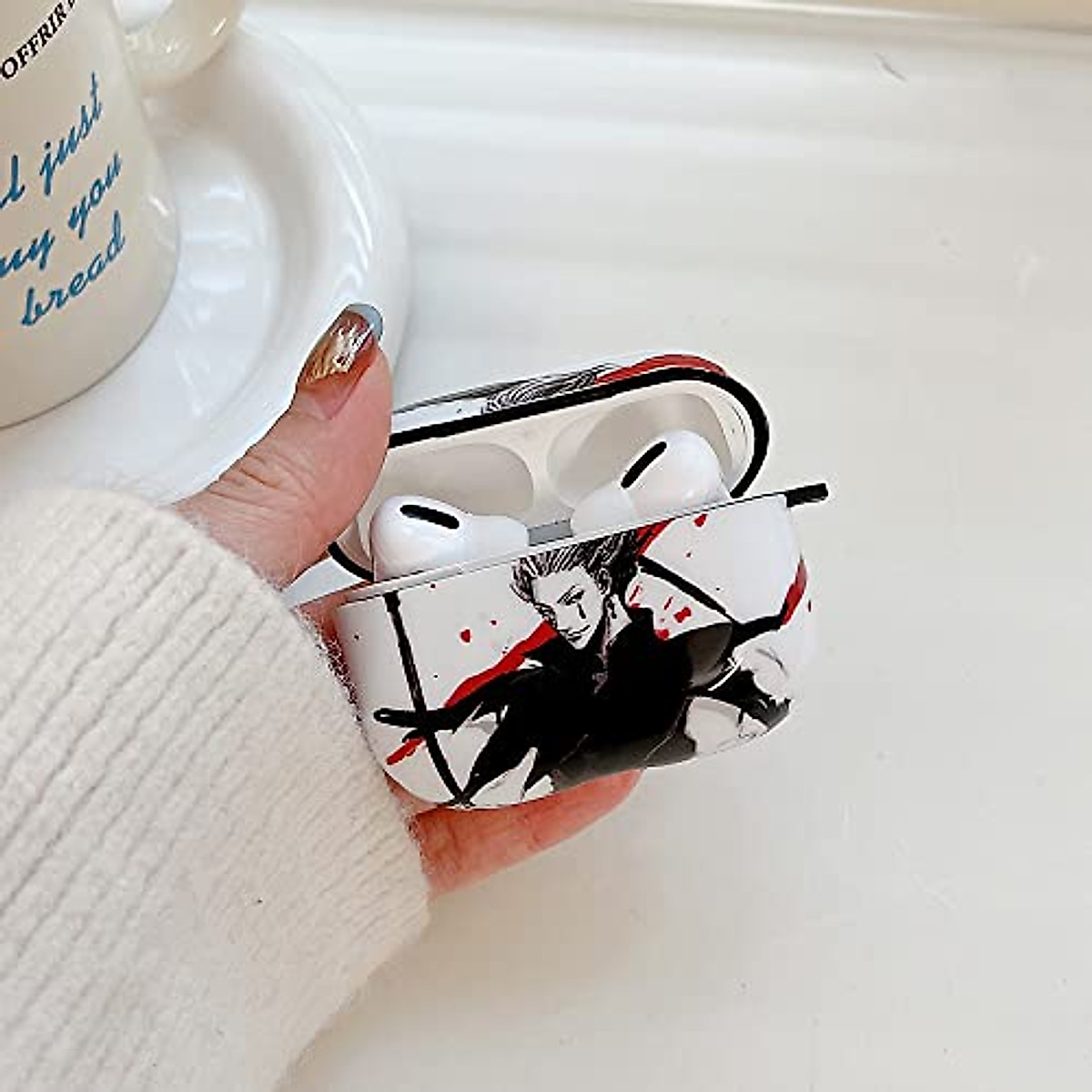 Rong chen Airpod Pro Case, TPU Material Airpod Accessories Protective Case Cover Portable & Shockproof,Funny Anime Skins (Hska/pro)