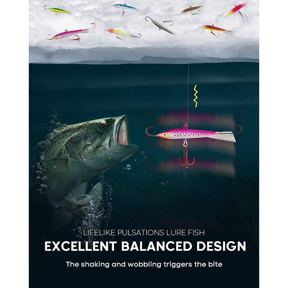 THKFISH Ice Fishing Jigs Vertical Jigs Kit Ice Fishing Tackle A-10g+C-10g