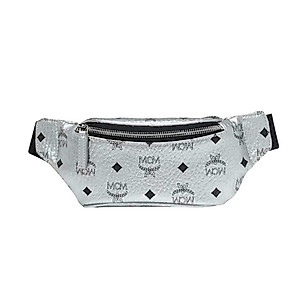 MCM Women's Berlin Silver Metallic Coated Canvas Mini Backpack MUK9SJV23SB001