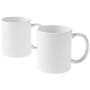 Cricut Beveled Blank , Ceramic-Coated, Dishwasher & Microwave Safe Mug to Decorate, Mug Press & Infusible Ink Compatible,12 Oz Sublimation, Ideal for Crafts and Printing, 2 Count, White