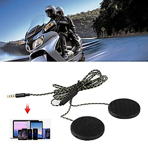 DEALPEAK Motorcycle Helmet Headset Headphone Speakers Noise Reduction Support Hands-Free Calling for Smartphone, MP3, Computer