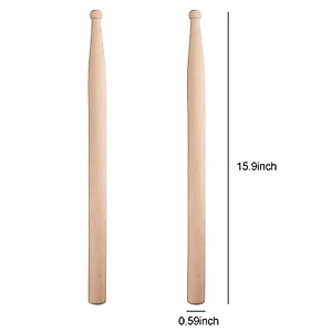 Suwimut 12 Pairs 5A Drumsticks, Classic Maple Wood Drum Sticks for Kids and Adults, Oval Wood Tip Drum Sticks Set for Jazz Drum Electronic Drums Musical Instrument Percussion