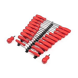 TEKTON Hard Handle Screwdriver Set with Black Rails, 22-Piece (#0-#3, 1/8-5/16 in., T10-T30) | DRV44500 | Made in USA