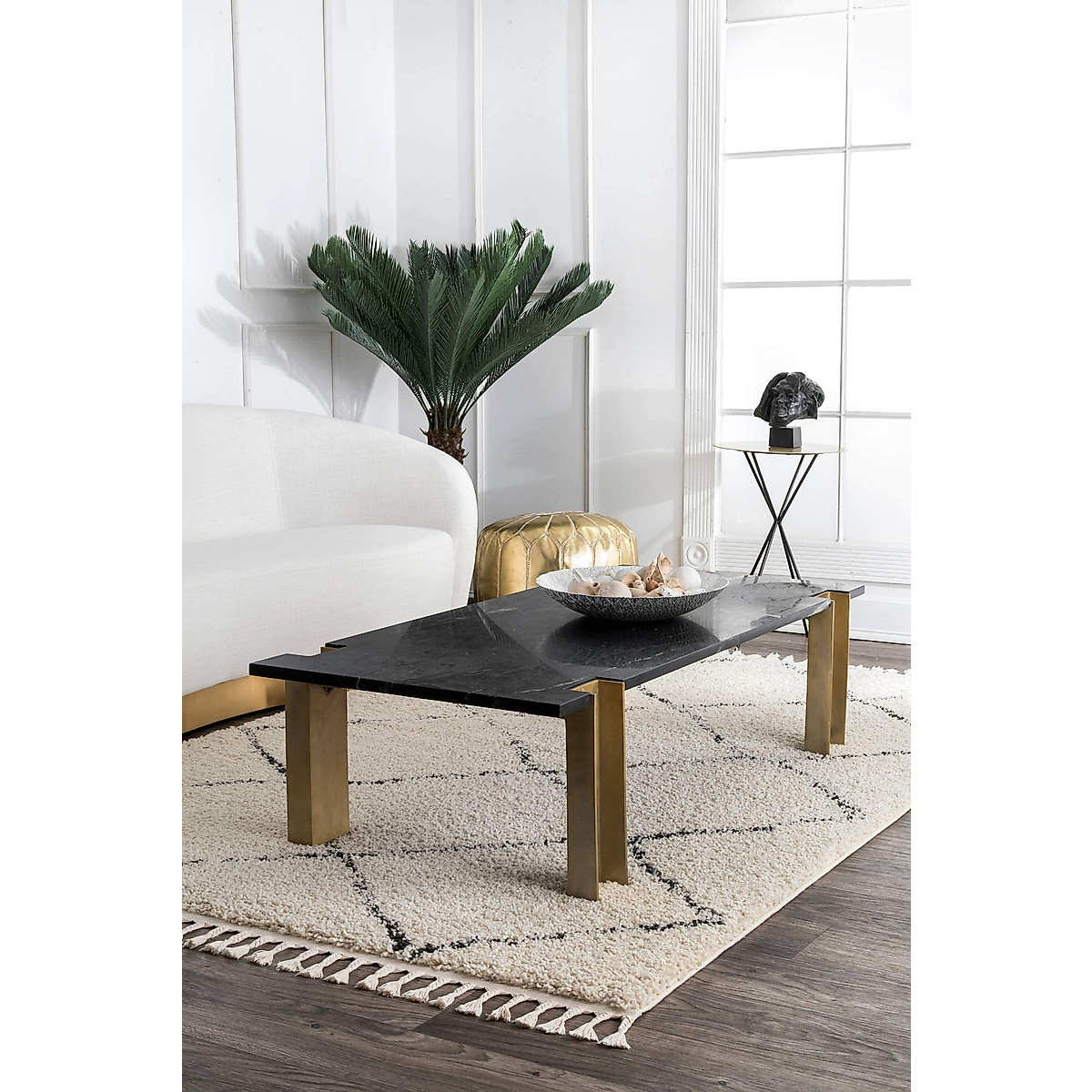 nuLOOM Jessie Moroccan Lattice Tassel Area Rug, 5x8, Off-white