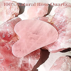 BAIMEI Gua Sha Facial Tool for Self Care, Massage Tool for Face and Body Treatment, Relieve Tensions and Reduce Puffiness - Rose Quartz