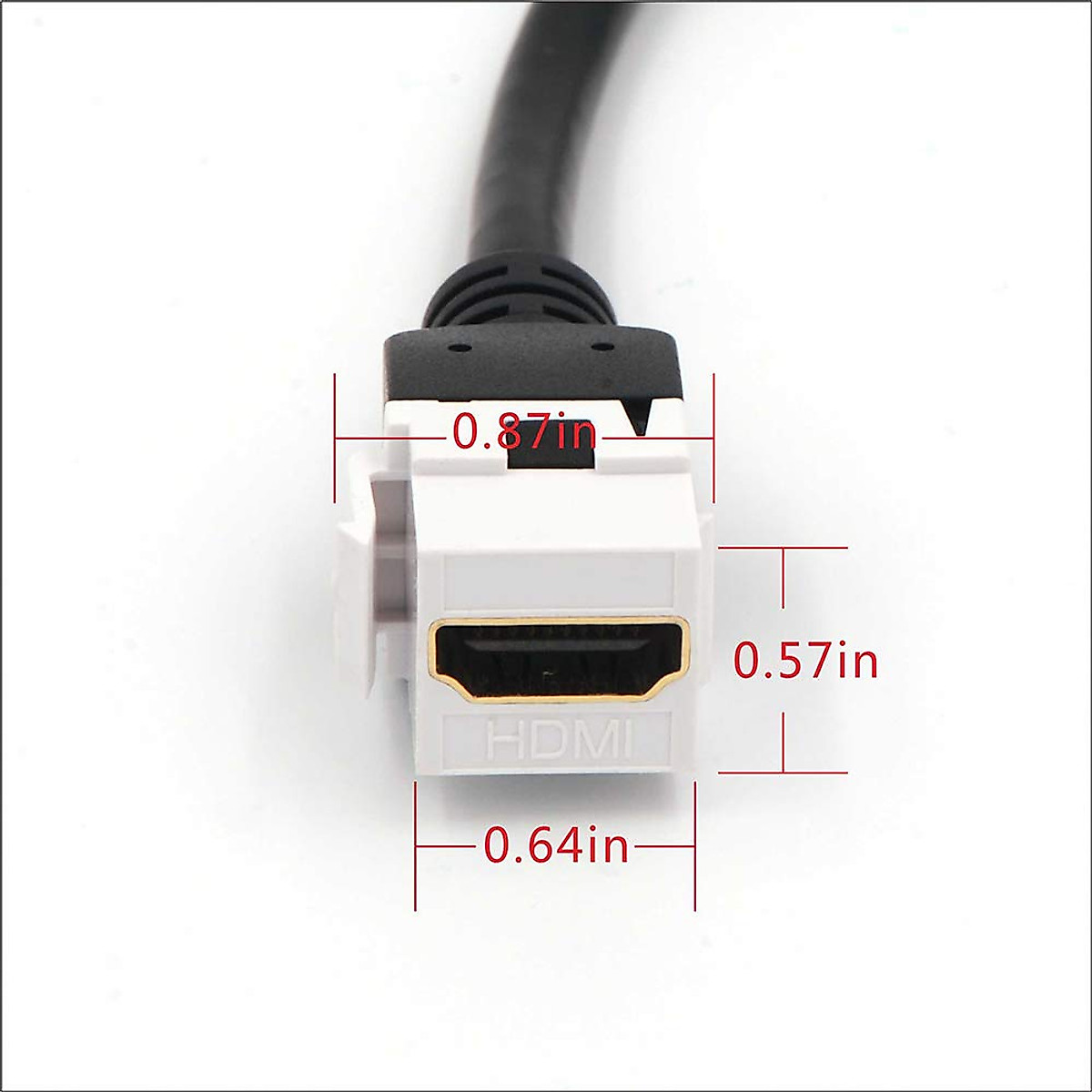 VCE 5-Pack HDMI Keystone Jack, Female to Female HDMI Pigtail Cable 4K HDMI Wall Jack for Keystone Wall Plate, 6 Inch