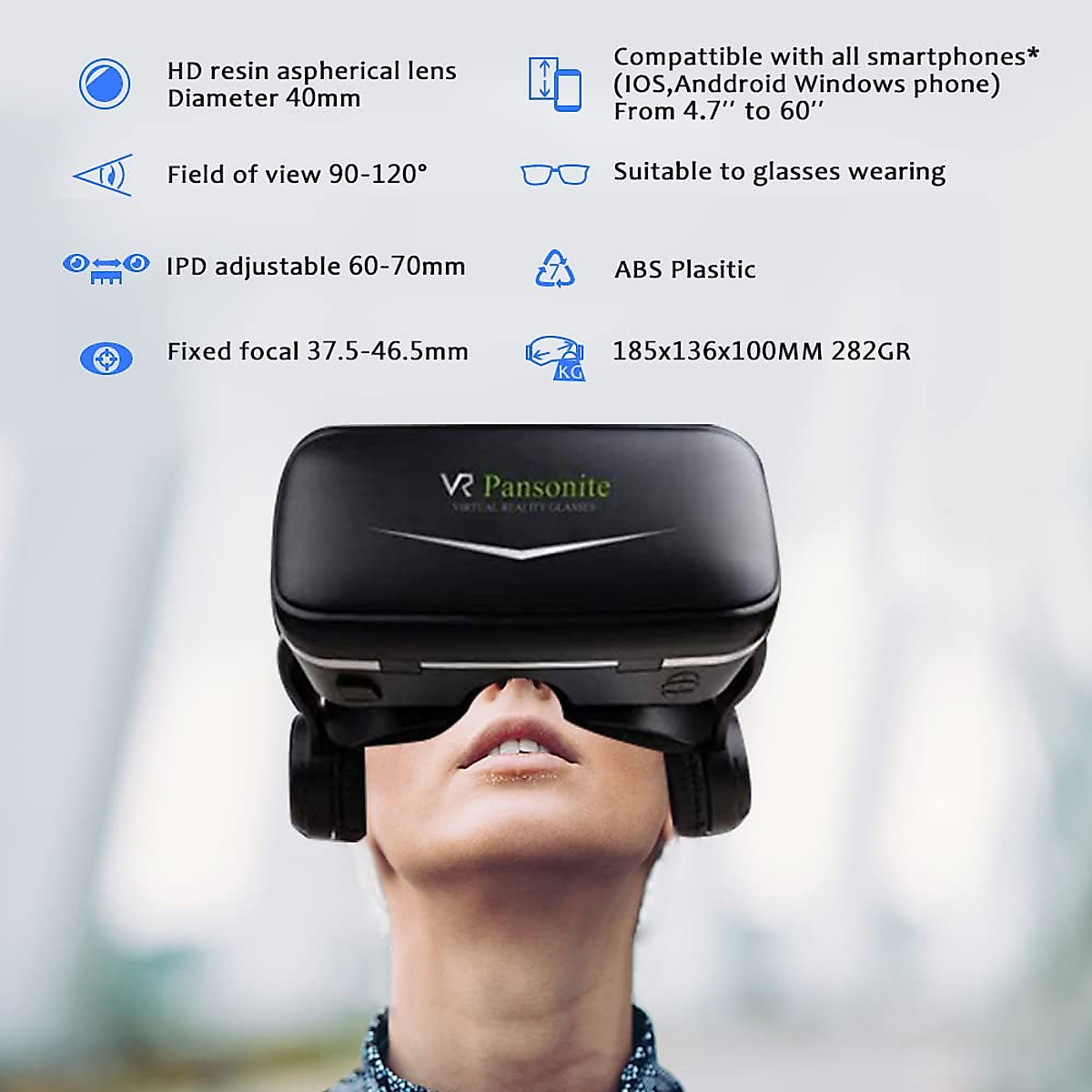 360° VR Headset with Remote Controller Compatible with iPhone and Android Phones,Adjustable 3D VR Glasses Goggles,Virtual Reality Headsets Goggles for Kids and Adults