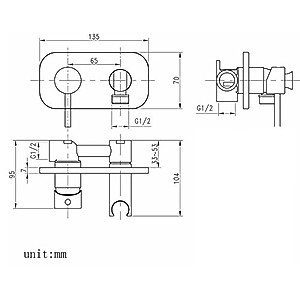 TRUSTMI Toilet Concealed Hot and Cold Bidet Spray Set 2 Function Hand Held Sprayer Shattaf Bathroom Attachment,Black