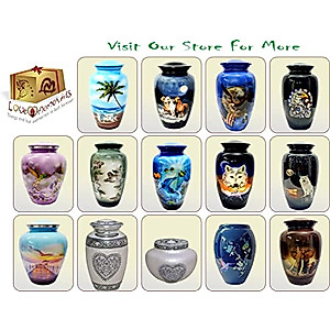 LOVE MEMORIALS Cremation Urns- US Flag Eagle with Harley Davidson Bike Adult Urn –Best Urn for Human Ashes – Funeral Urn (Adult (200 lbs) – 10.5 x 6 “ , US Flag Eagle Bike Cremation Urn)