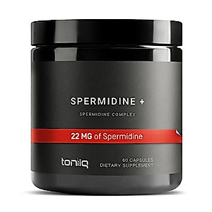 22mg Ultra Concentrated Spermidine Supplement - 3rd Party Tested Spermidine Supplements for Men and Women - Rice Germ Extract and Trihydrochloride Complex Blend - 60 Vegetarian Capsules - 30 Servings