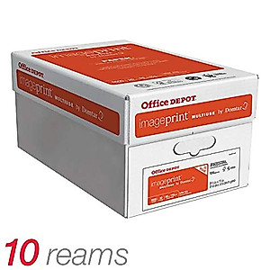 Office Depot ImagePrint FSC Certified Multiuse Paper by Domtar, 8 1/2in x 11in, 20 Lb, White, 500 Sheets Per Ream, Case Of 10 Reams, 1821