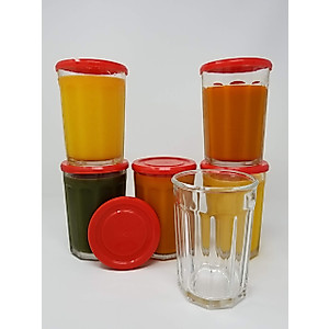 Mian Red Plastic Lids fits Luminarc Working Glass 6 Pack