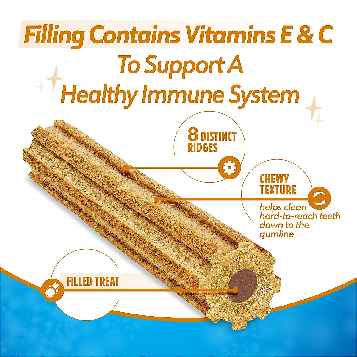 Dentalife Purina Plus Immune Support Chicken, Apple and Blueberry Flavor Large Dog Dental Chews