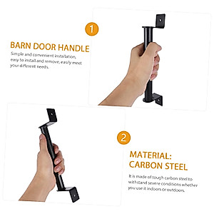 Mikikit Sliding Door Handle Barn Door Handles Black Easy Installation Sturdy for Kinds of Heavy Duty Doors