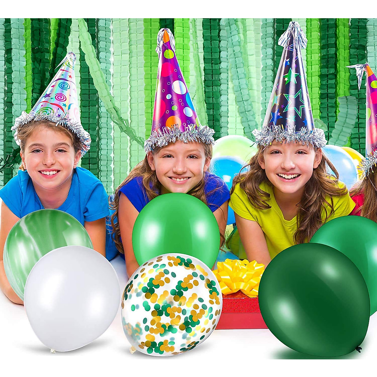 BEISHIDA 12PCS Four Leaf Clover Paper Garland 120ft Green Theme Party Streamer Tissue Flower Hanging Garland for Wedding Baby Shower Christmas Birthday St.Patrick's Party Decor