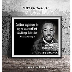 Martin Luther King Jr. Mugshot Wall Art Print - Ready to Frame Photo (8X10) - Home Decor - Makes a Great Gift for Bedrooms, Kitchens, Home Office and Living Rooms - MLK Motivational and Inspirational