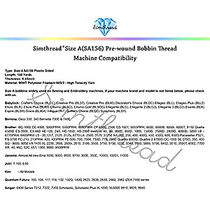 Simthread 25pcs 90WT White Prewound Bobbin Thread Size A Class 15 (SA156) with Clear Storage Plastic Case Box 60S/2 for Brother Embroidery Thread Sewing Thread Machine DIY