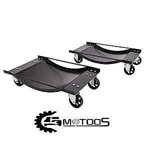 Car Tire Repair Tools Wheel Dolly Set of 2, Auto Repair Moving Creepers Diamond 14", Black