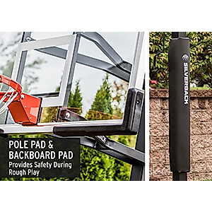 Silverback 60" In-Ground Basketball System with Adjustable-Height Tempered Glass Backboard and Pro-Style Breakaway Rim