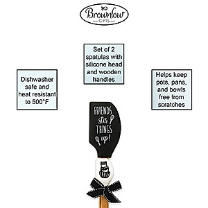 Shannon Road Gifts Classic Kitchen Dishwasher Safe Kitchen Buddies Silicone Spatulas, Set of 2, Stir Things Up