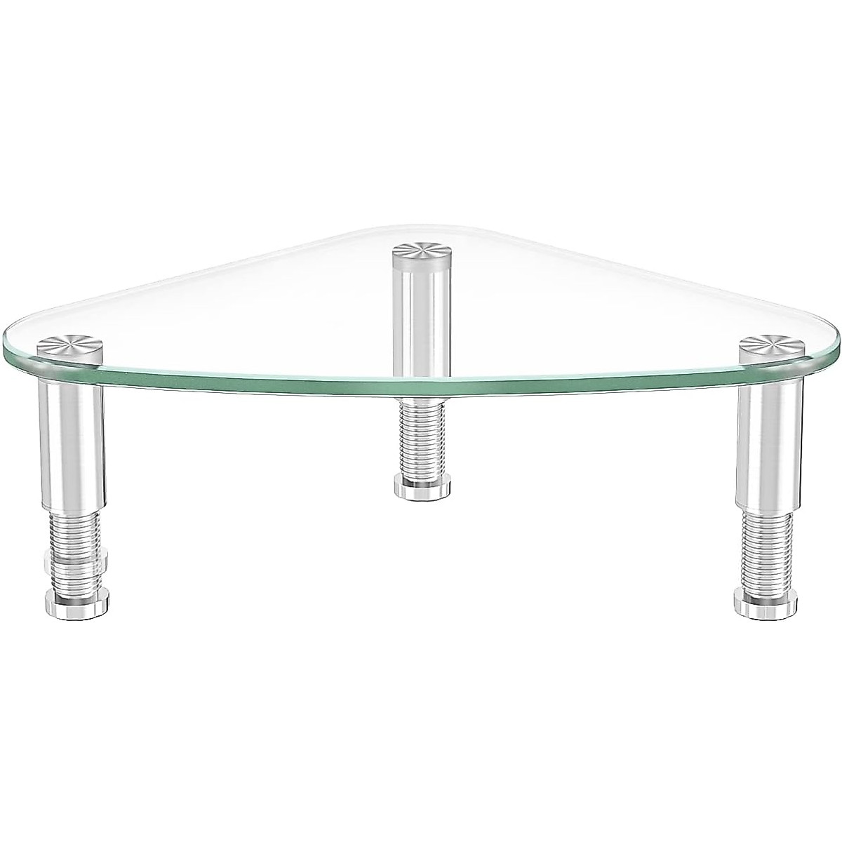 Hemudu Clear Glass Computer Monitor Riser / Triangle Desktop Universal Corner Stand for Computer Monitor & Laptop HD01T-003